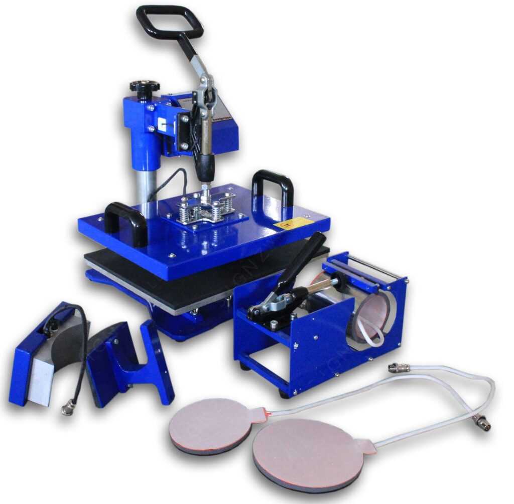 Swing Heat Press Machine with Mug, Cap and Plate Attachments